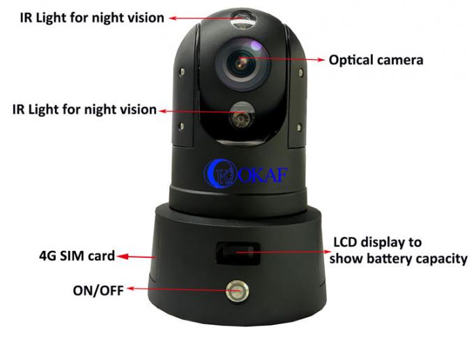 Portable Wireless 4G PTZ Camera Rapid Deployment With LCD Battery Display