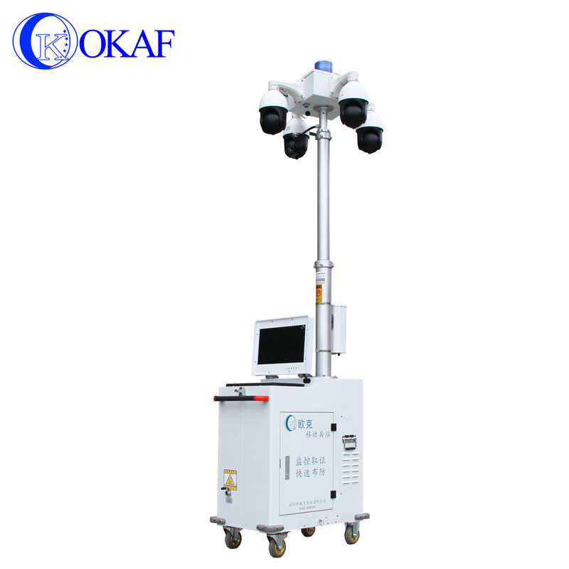 OKAF 360 Degrees Mobile Surveillance Camera Trailer CCTV Trailer PTZ ...