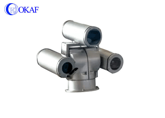 Three Sensor Pan Tilt Thermal Camera , Long Range IP Security Camera ...