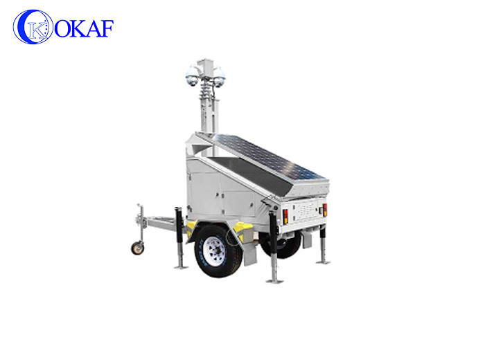 Full HD Camera Mobile Sentry Surveillance Trailers , Dynamic Light ...