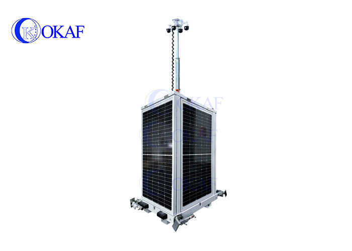 OK-PRO9 OKAF 4G WIFI GPS Mobile Solar CCTV Security Tower Temporary ...