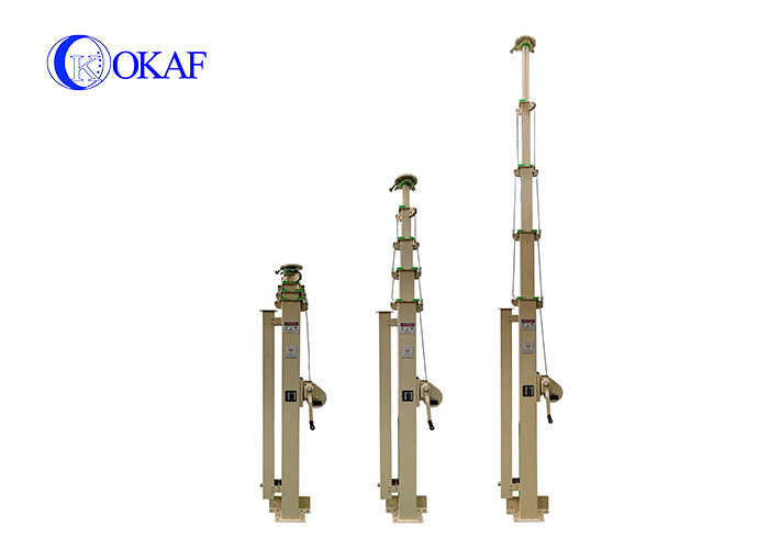 5m 6m 7m 8m 50KG Payload weight Steel Telescopic Mast Manual Winch Hand ...