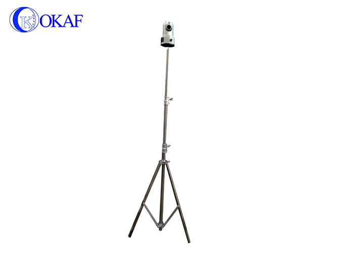 Stainless Steel Telescopic Camera Mast , Manual Tripod Antenna Mast Pole 3m