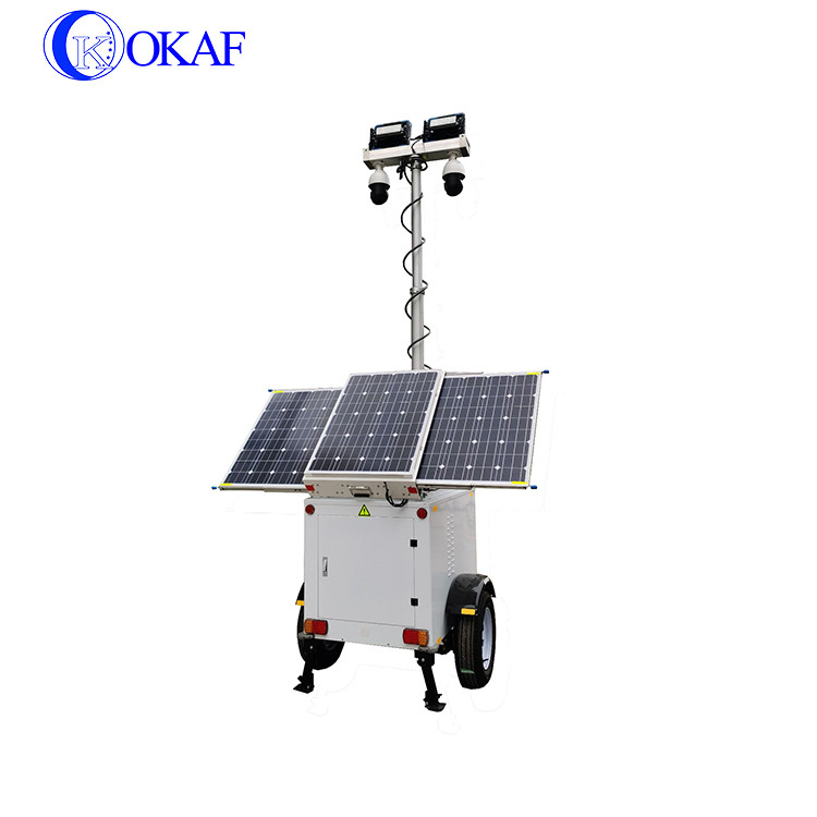 Mobile Sentry Surveillance Trailers Mobile Solar Tower Telescopic Mast ...
